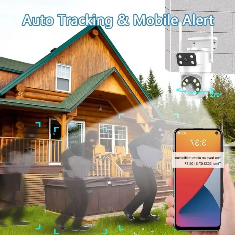 Icsee 4MP Dual Lens Dome PTZ Camera Wifi IP CCTV Network Security ...