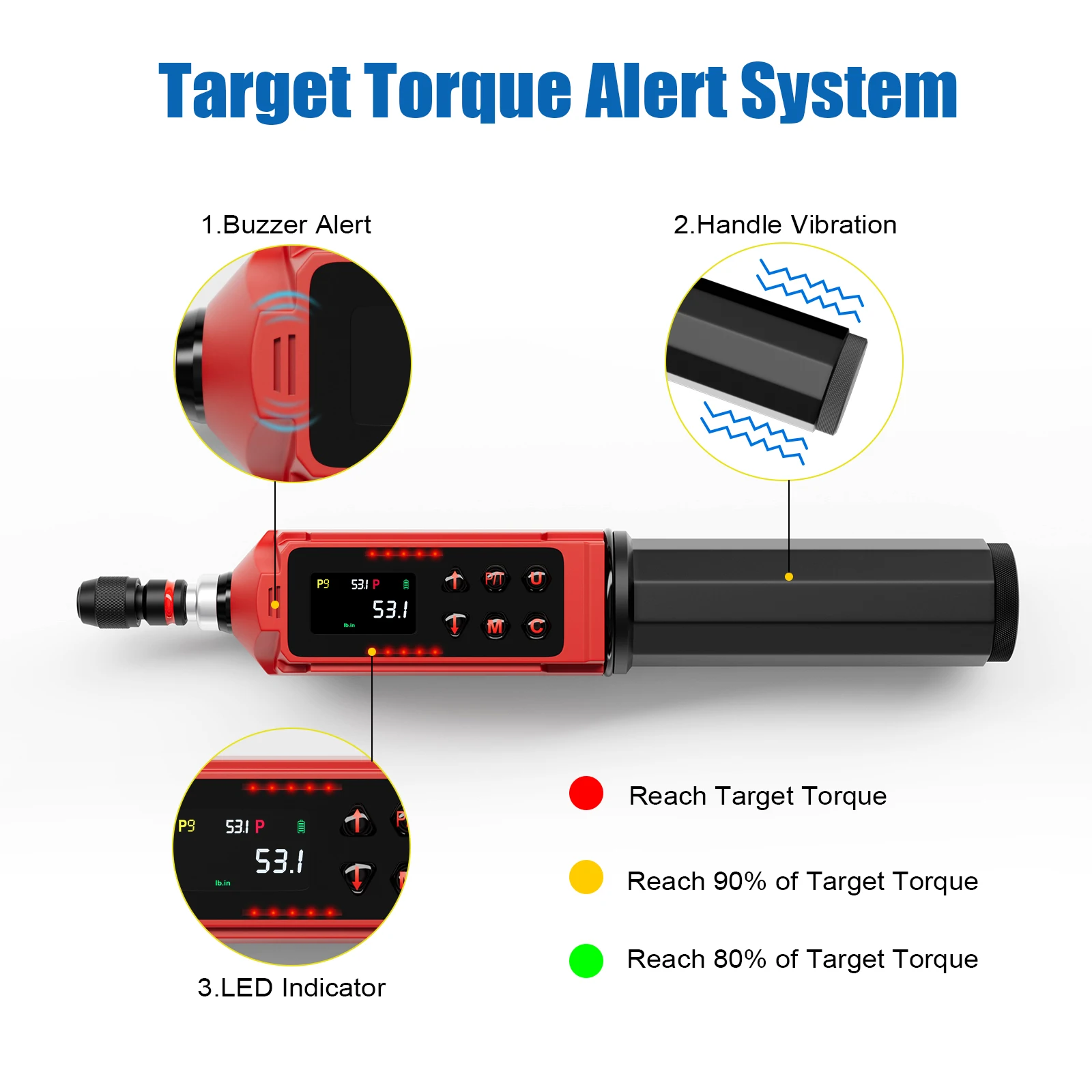 Adjustable Digital Torque Screwdriver - 0.09-6 Nm