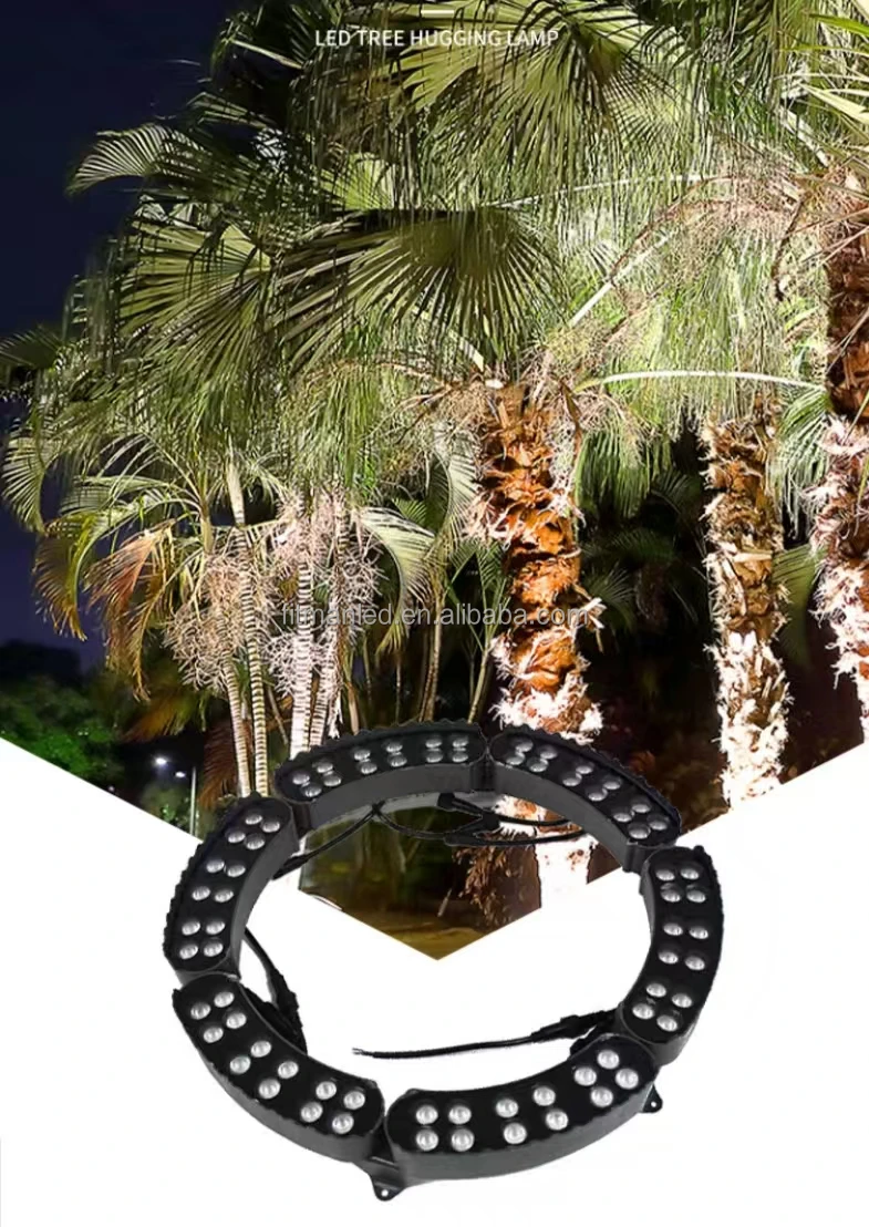 12W Black LED Solar Hug Tree Light - IP65 Outdoor Spotlight