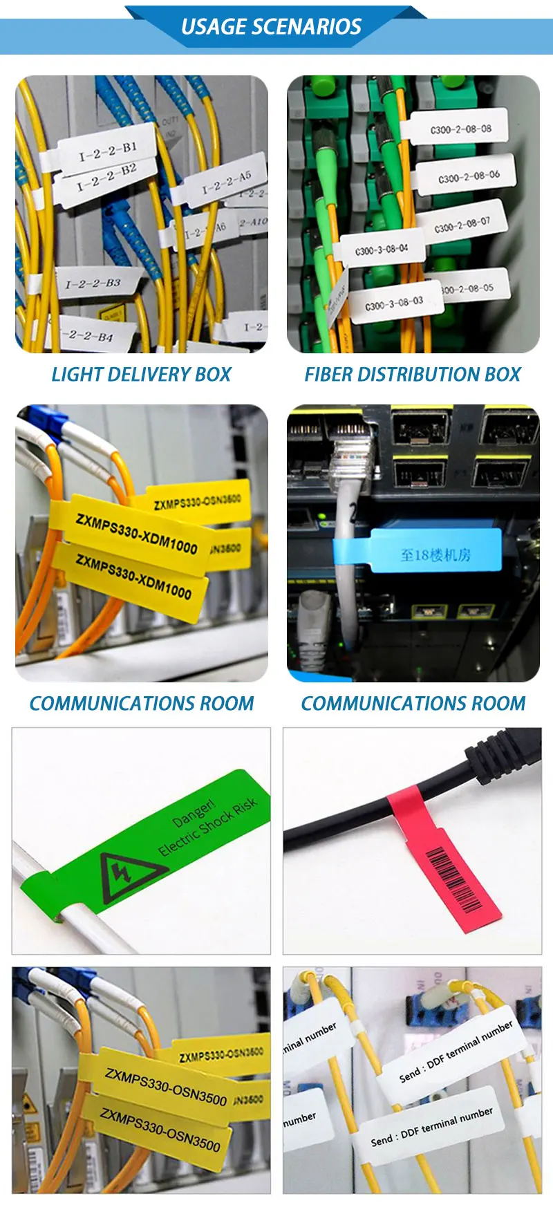 A4 Printable Cable Labels P-type Waterproof and Sun-proof Blank ...