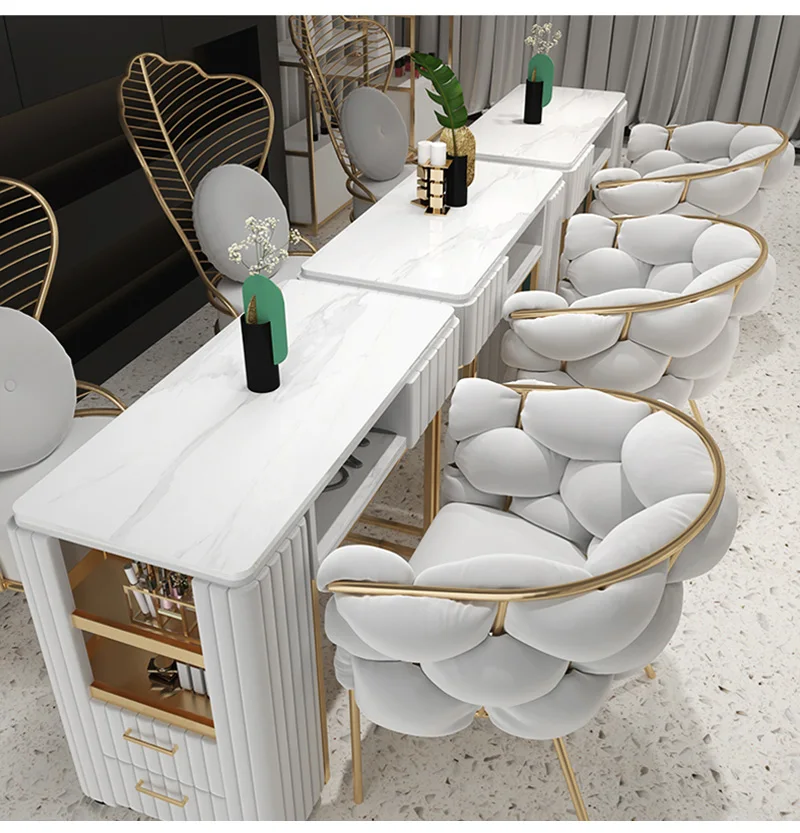 Nordic Marble Manicure Table Net Celebrity Manicure Table And Chair Set ...