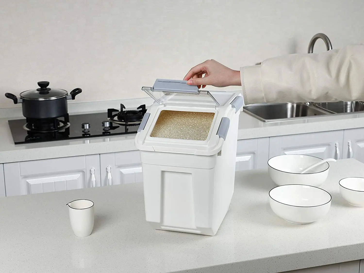 10kg Rice Barrel Flour Grain Container Plastic Multifunction Rice ...