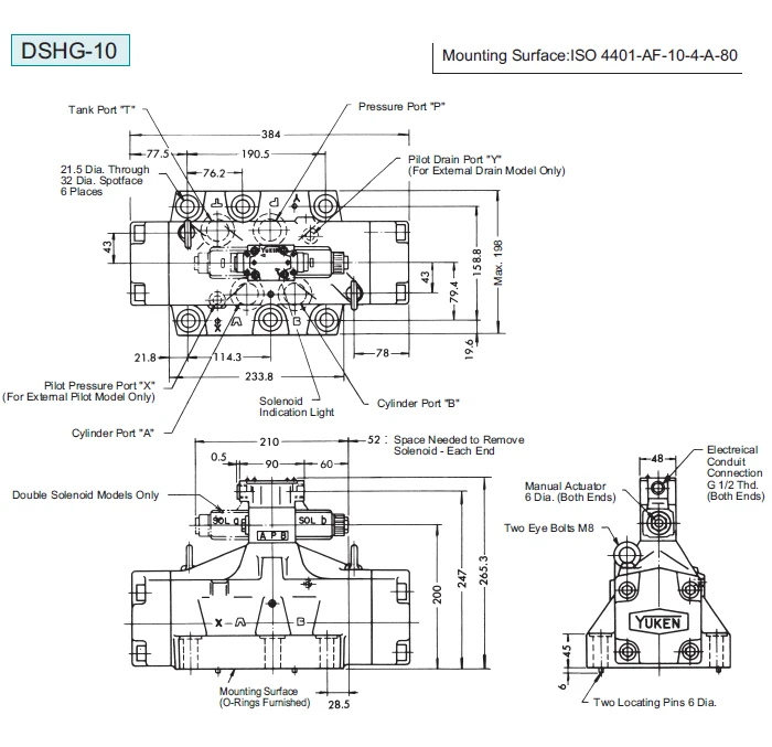 Yuken Original Solenoid Body Hydraulic Directional Valve Dshg-10 ...