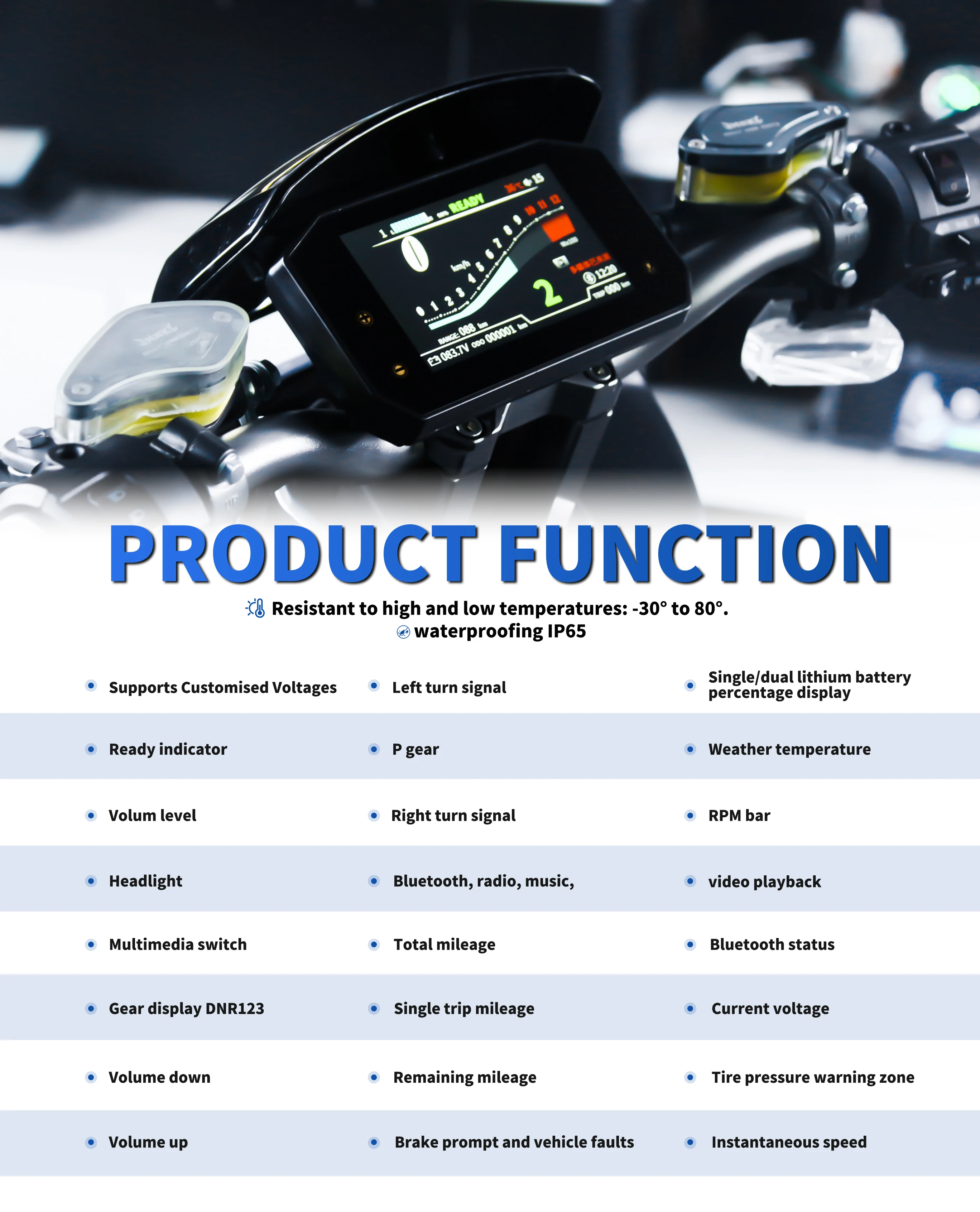 Universal LED Motorcycle Speedometer - 5inch Digital Odometer