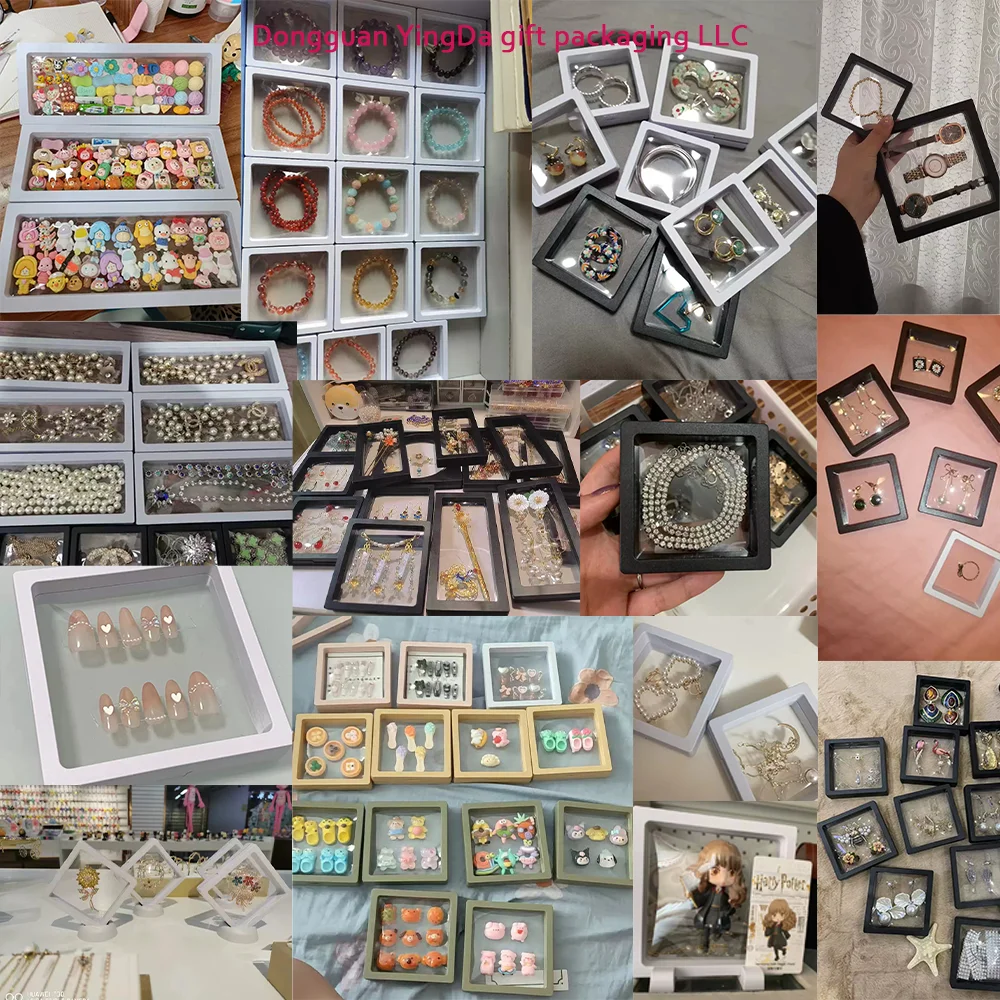 Transparent Floating Frame Jewelry Display Box - Customizable