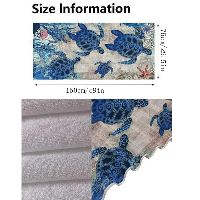 Wholesale Turtle Pattern Printed Beach Shawl Towel Hawaiian Marine ...