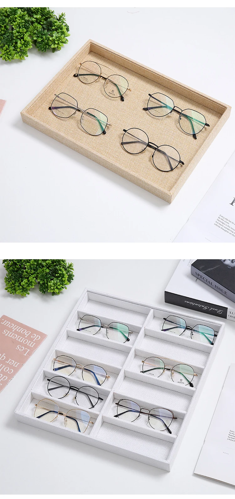 Customized Wooden Eyeglasses Box 3 6 8 Slot Watch Storage Case Gift Pu ...