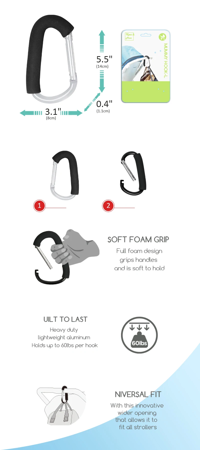 Multi-functional Baby Stroller Hook Mummy Hook-xl - Buy Hook,Mummy Hook ...