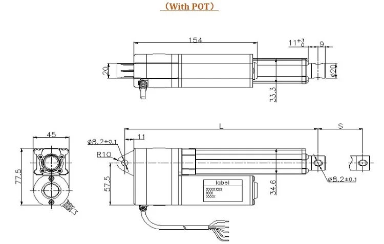12v 24v DC Motor 2000N Thrust IP65 Linear Actuator for Home