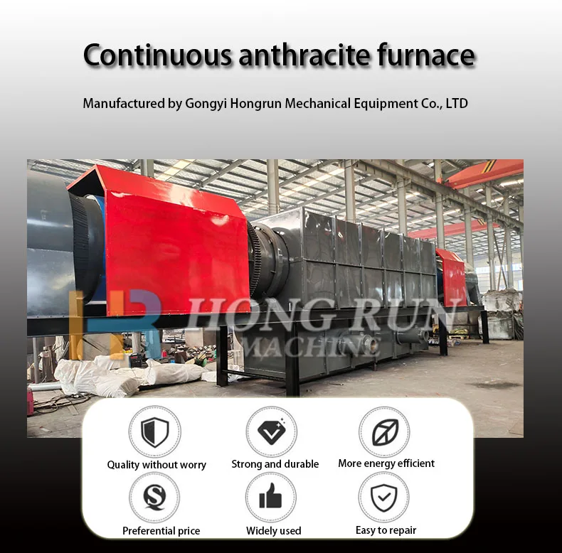 Certified Thermal Flow Continuous Rotary Biochar Pyrolysis Charring ...