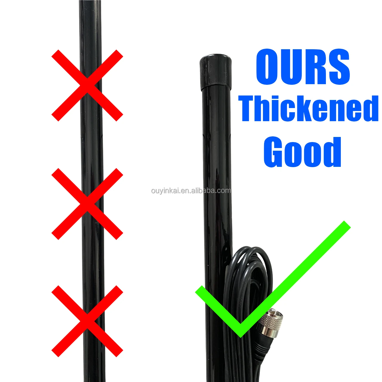 4x4 off Road Antenna - VHF UHF 4G Fiberglass Whip Mobile