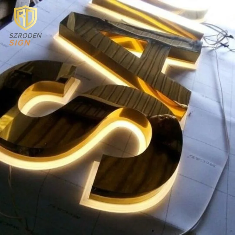 Luminous Letters Sign Stainless Steel Backlit 3d Channel Advertising ...
