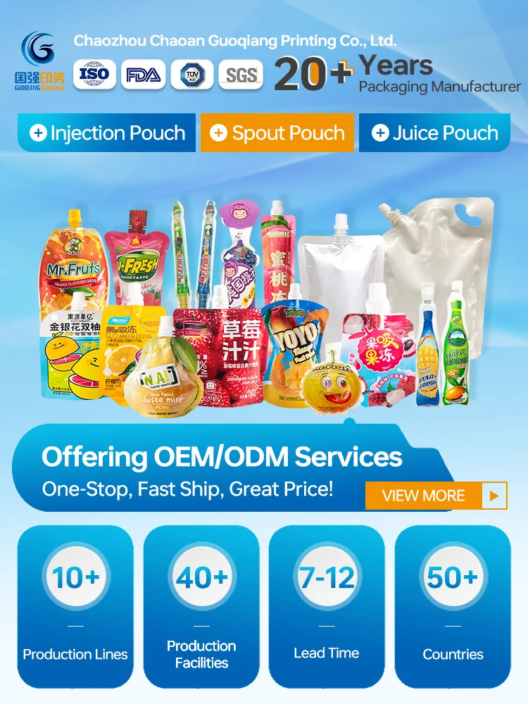 Customizable Size Clear Plastic Liquid Storage Packaging Stand up Pouch ...