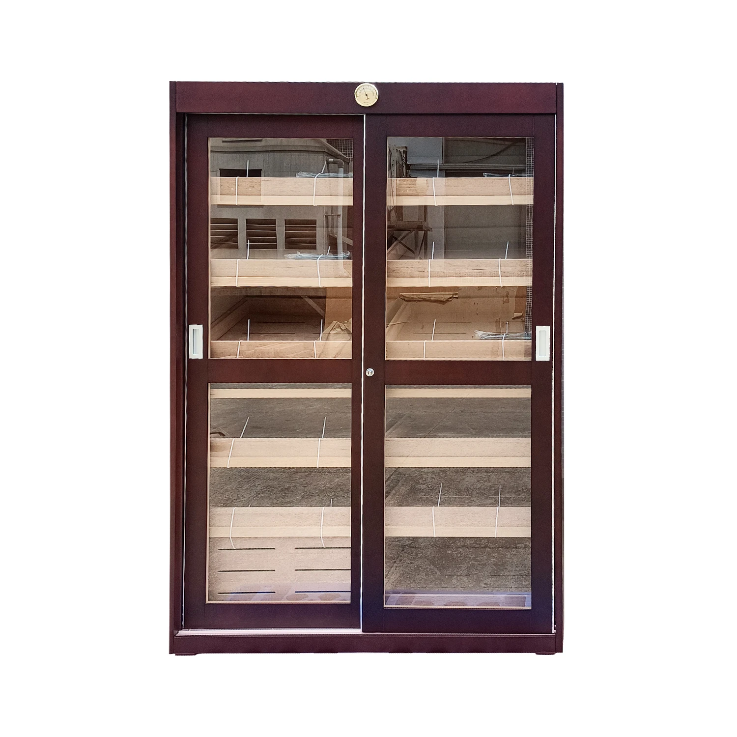 Luxury Cigar Humidor Big Capacity Sliding Glass Display Door Spanish ...