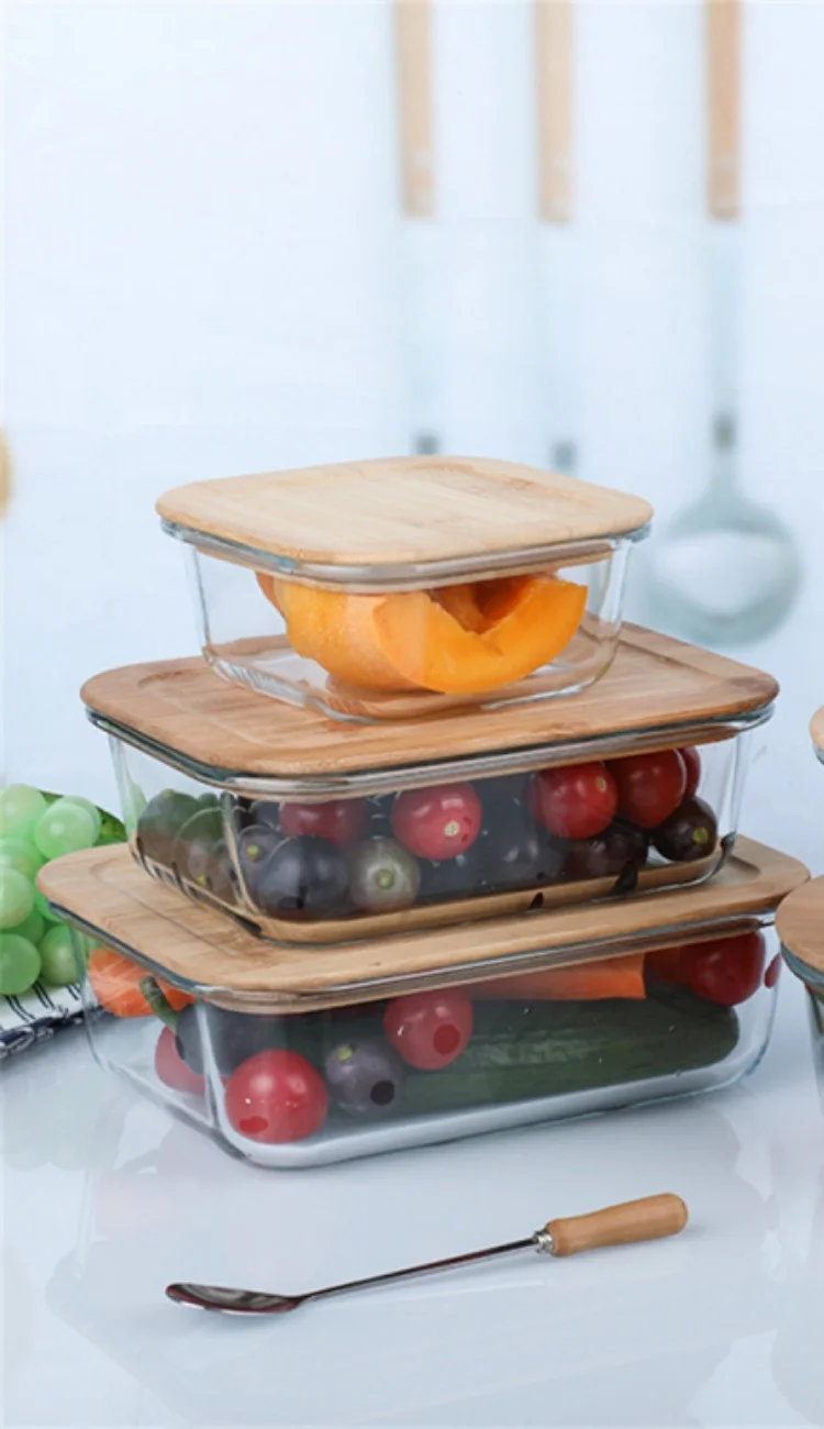 Eco-friendly Design Glass Kitchen Storage Food Container Box With ...