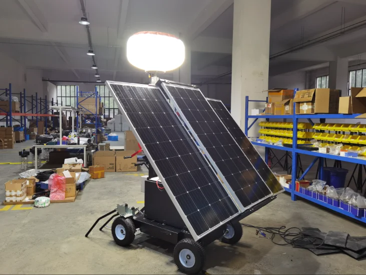 4G Router & WIFI PTZ Camera CCTV 3*450W Mobile Solar Tower Trailer ...