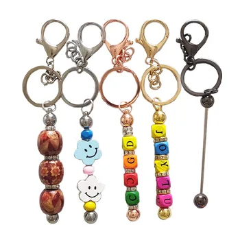 Fast Ship Metal Diy Craft Hook Keyring Crystal Add A Bead Key Chains ...
