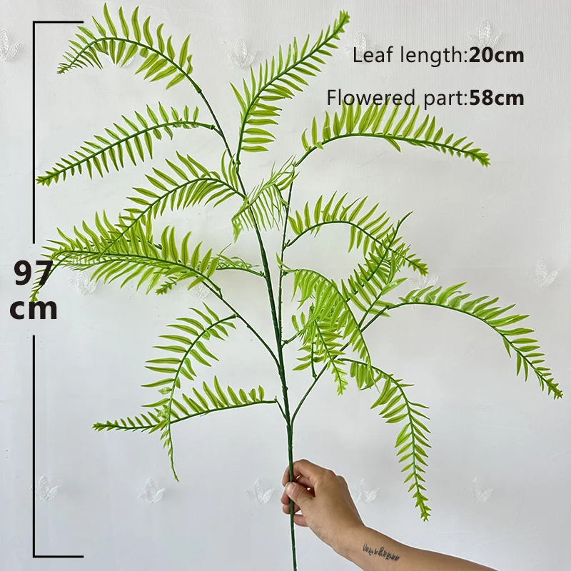 QYY Fantasy Green Artificial Fern Leaves Various Shapes Plastic Plants ...