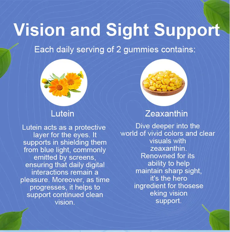Customized Colors Lutein Eye Gummies Lutein Ester Gummies Lutein ...