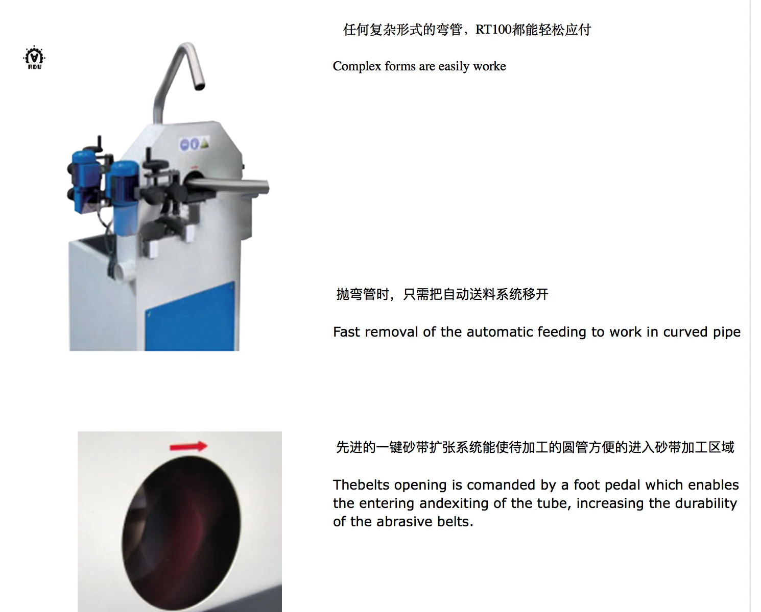 Pipe Grinding Machine - Efficient Curve Pipe Surface Belt Grinder