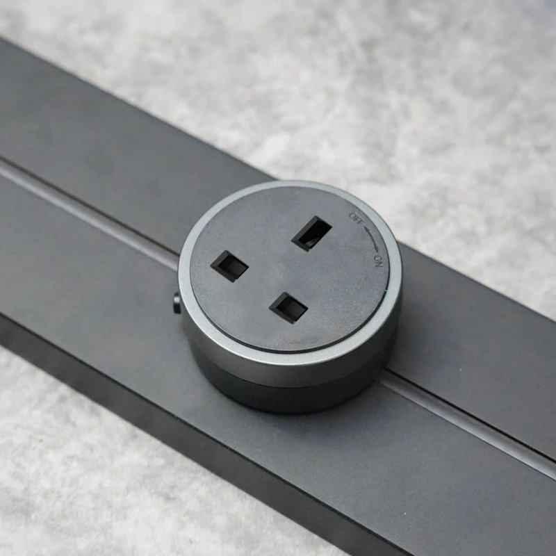 Aluminum Wall Track Socket - Movable Modular Power Rail