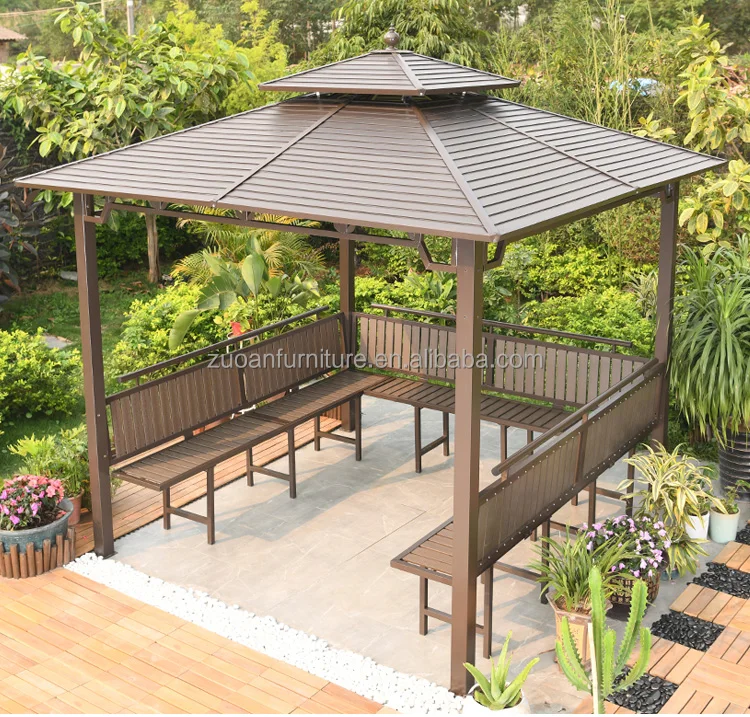 Pergola Waterproof Galvanized Steel Outdoor Gazebo Waterproof for ...