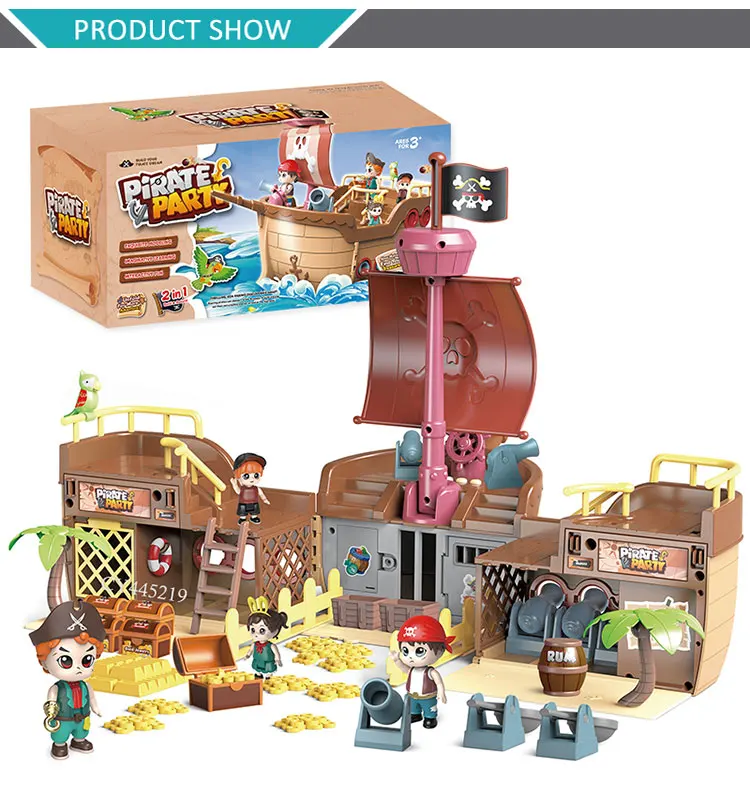 Preschool Kids Pirate Ship Toy Play Set - Educational Fun