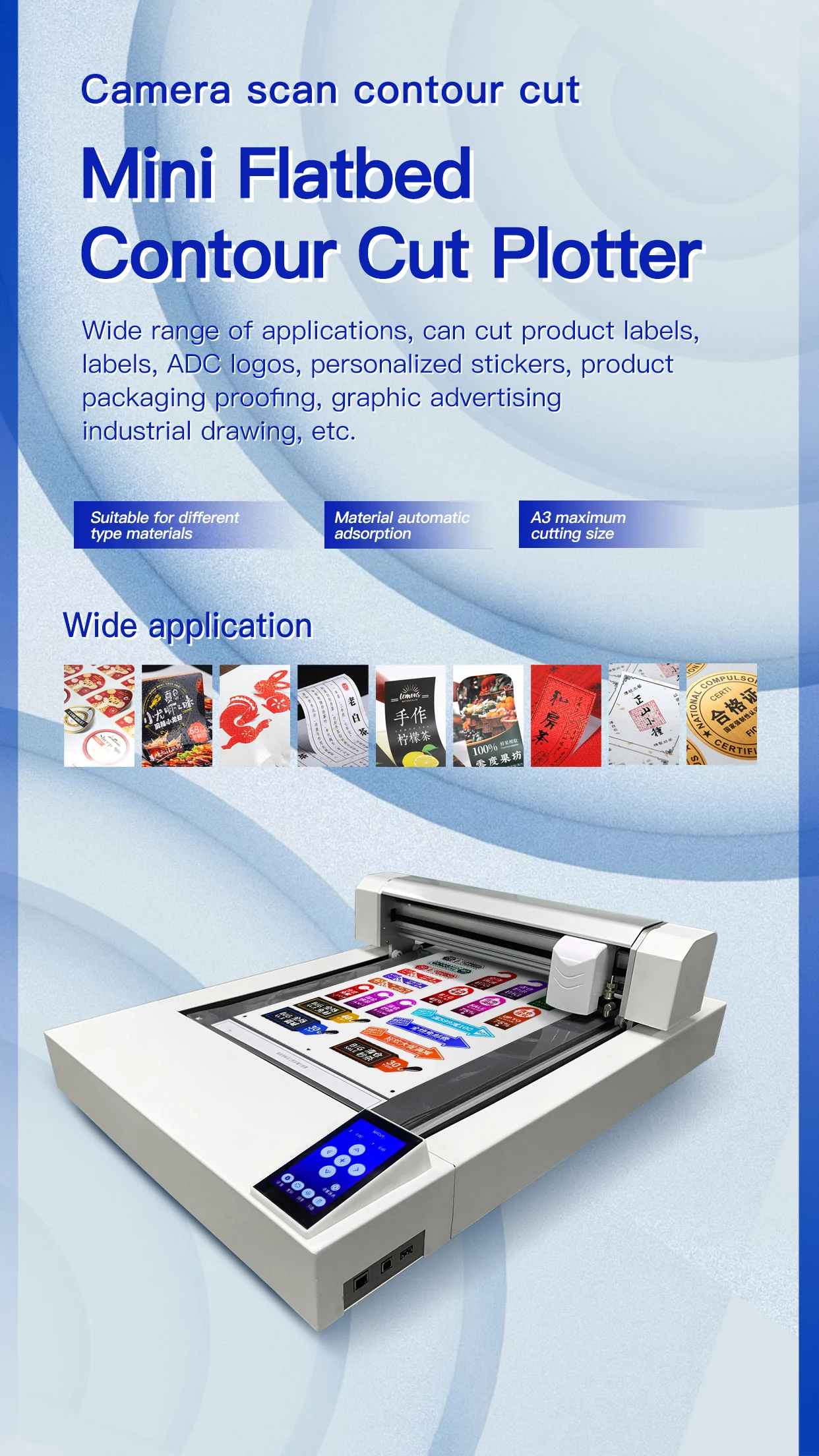 Factory A3+ Flatbed Cutter Plotter Double Head Cutting Creasing Box ...