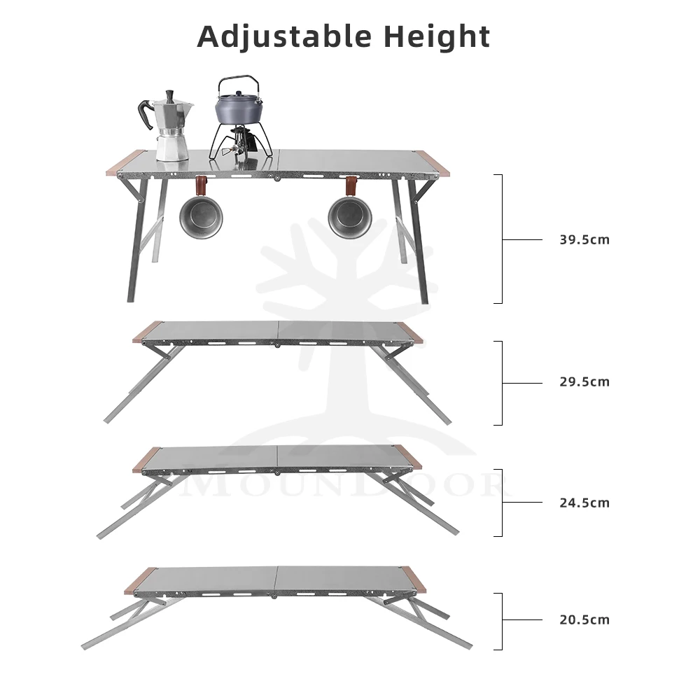 Qc-efb01 Adjustable Portable Camping Folding Table - Buy Portable Table ...