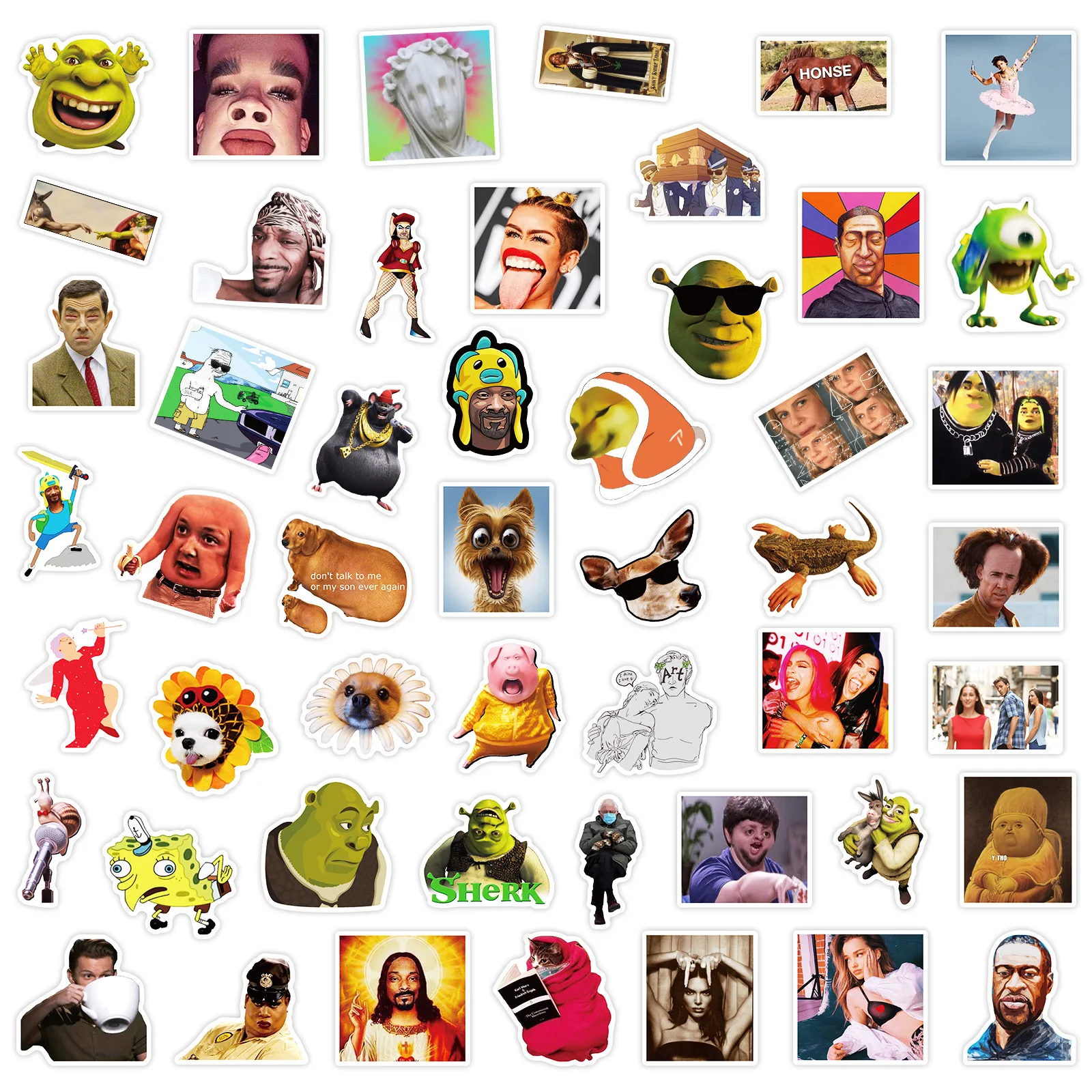 50pcs Spoof Memes Sticker For Girl Notebook Laptop Car Bike Die Cut Pvc ...