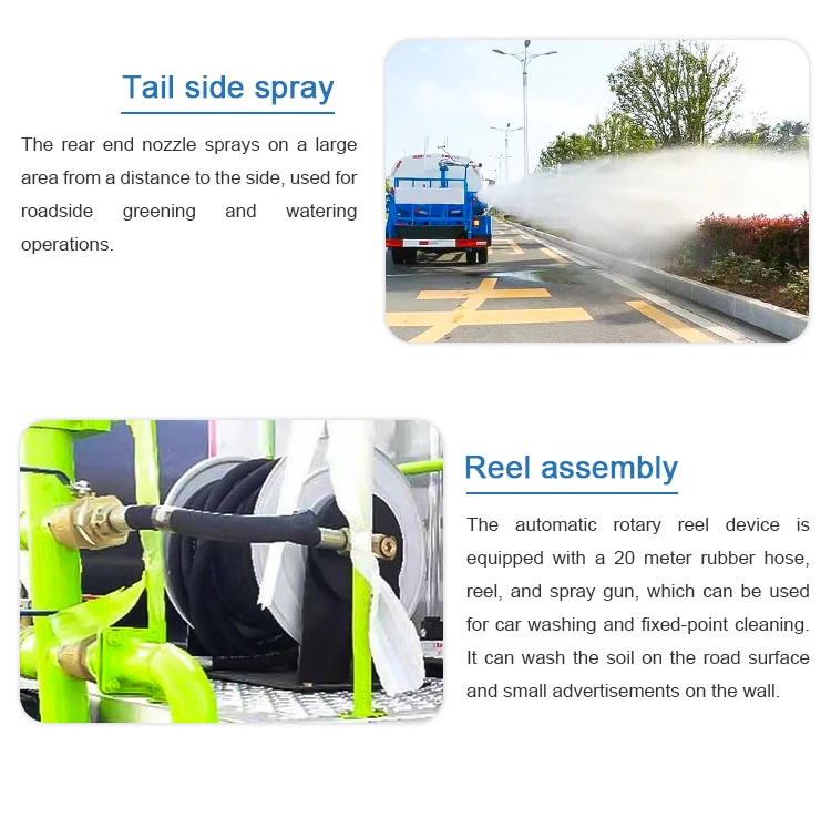 Shacman Dust Water Tanker Carrier Pouring The Roadside Flower And Wood ...