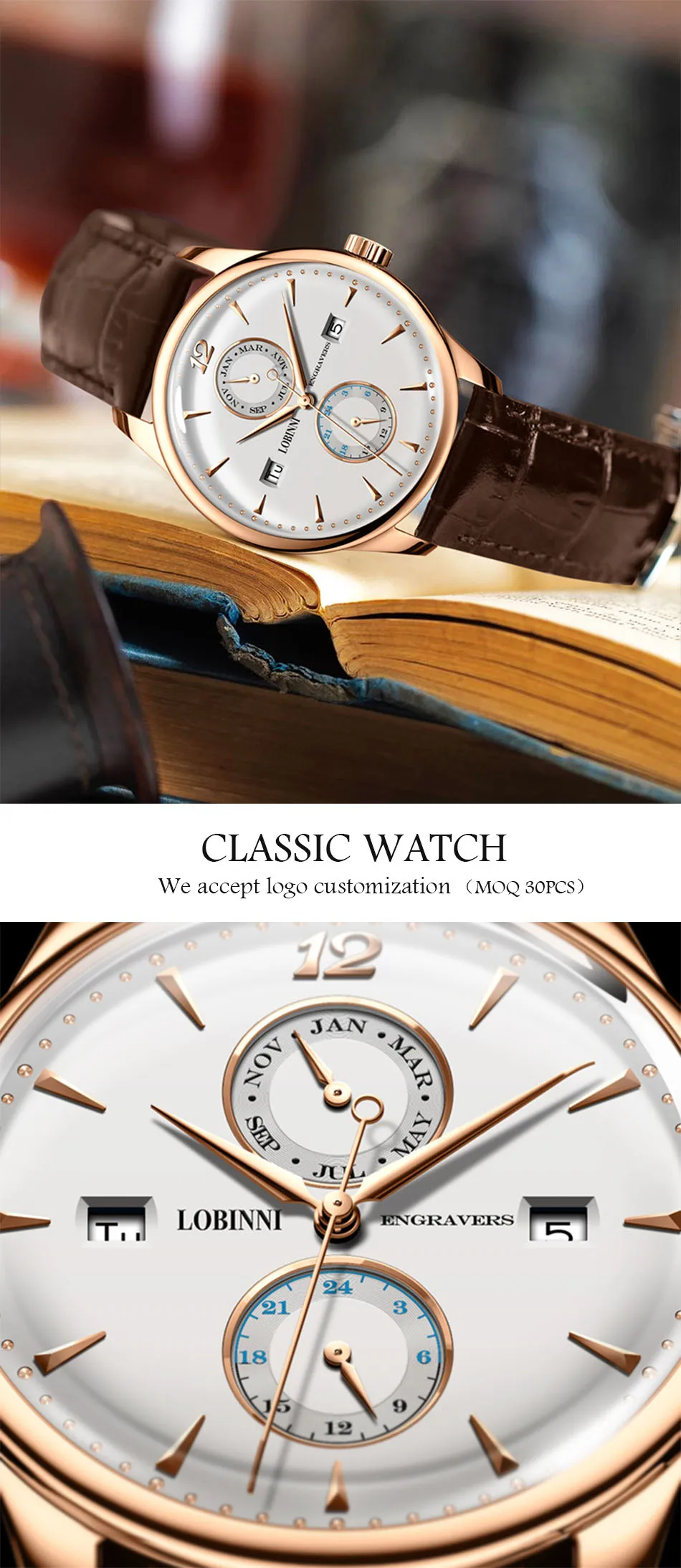 LOBINNI Luxury Mechanical Watches - Automatic & Water Resistant