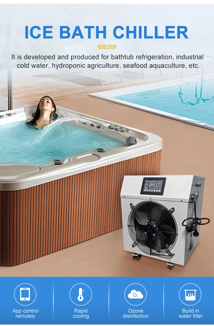 Professional 1HP Ice Bath Chiller 220V Water Bath Machine Equipment ...