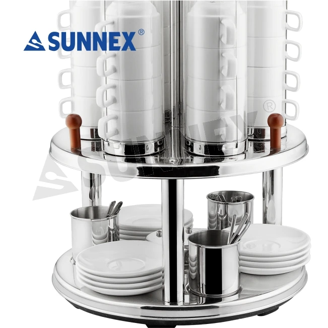 Sunnex Factory Cup Rack Revolving Cups Dispenser Stainless Steel Buffet ...