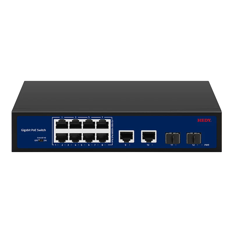 8-Port Full Gigabit POE Switch with 2 Uplink 2 SFP AI 96W VLAN Function ...