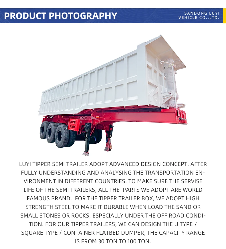 Heavy Duty Construction Transportation 3 Axle Hydraulic Tipper Truck ...