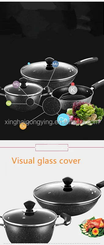 Pure Cook Kitchen Pots & Pans Frying Pan Sauce Pot Cooking Non Stick ...