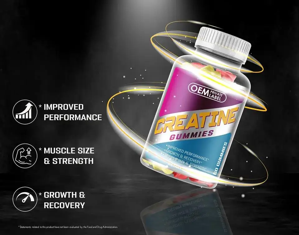 Bcpopo Brand Energy Pre Workout Supplements Creatine Monohydrate Gummy Candy Vegan Weight Gain ...