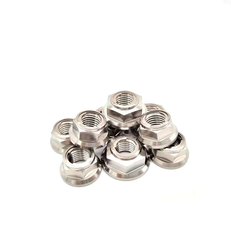 Hot Sale Alloy M10*1.25mm Titanium Flange Metal Lock Nut Titanium Fuji ...