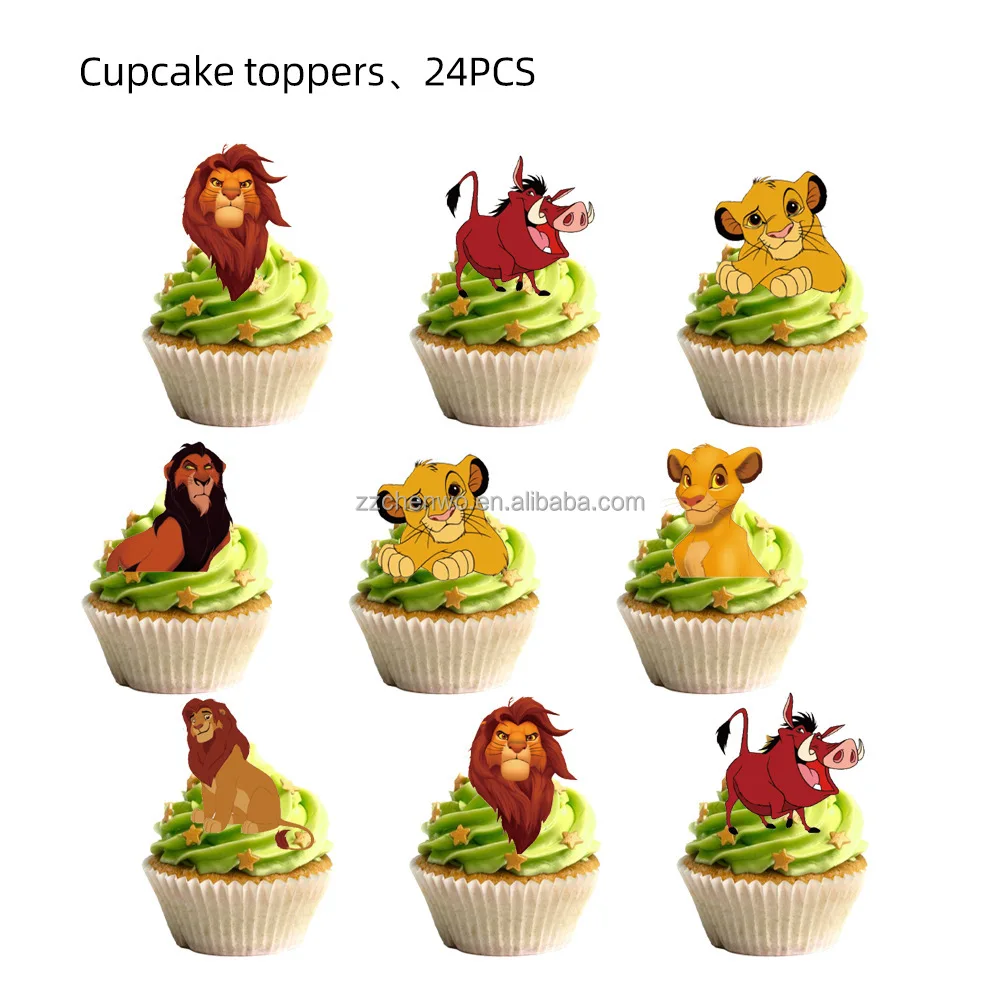 Jungle Lion King Simba Themed Birthday Paper Tray Cup Tissue Knife Fork ...