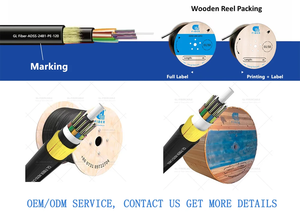 Aerial Communication Cables Manufactured Adss 24 Core Fiber Optic Cable ...