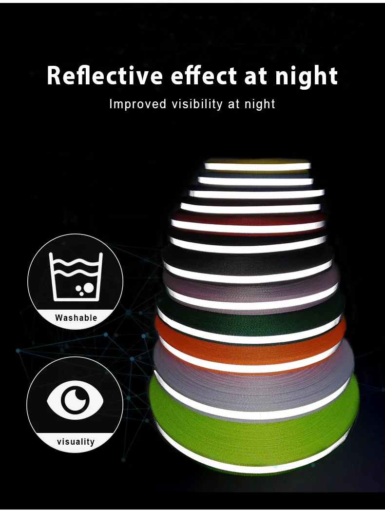 Polyester Reflective Webbing Tape High Visibility Ribbon Strip for Bags ...