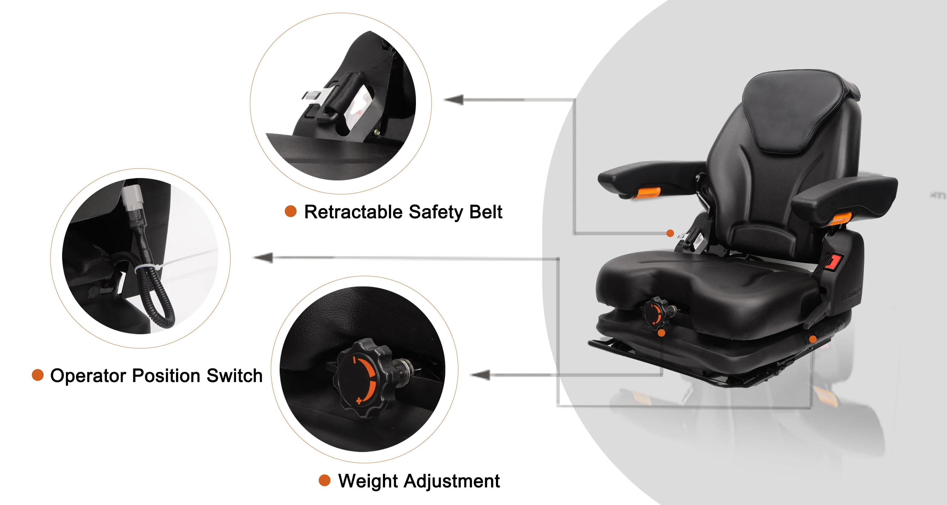 Industrial Air Suspension Forklift Seats New Industrial Machinery Motor ...