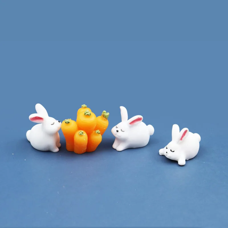 Mini Rabbit Model Resin Craft Miniature For Diy Fairy Garden Home ...