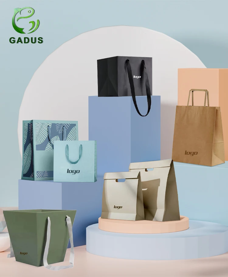 High Quality Luxury Paper Bags With Your Own Logo Embed Handle Paper ...