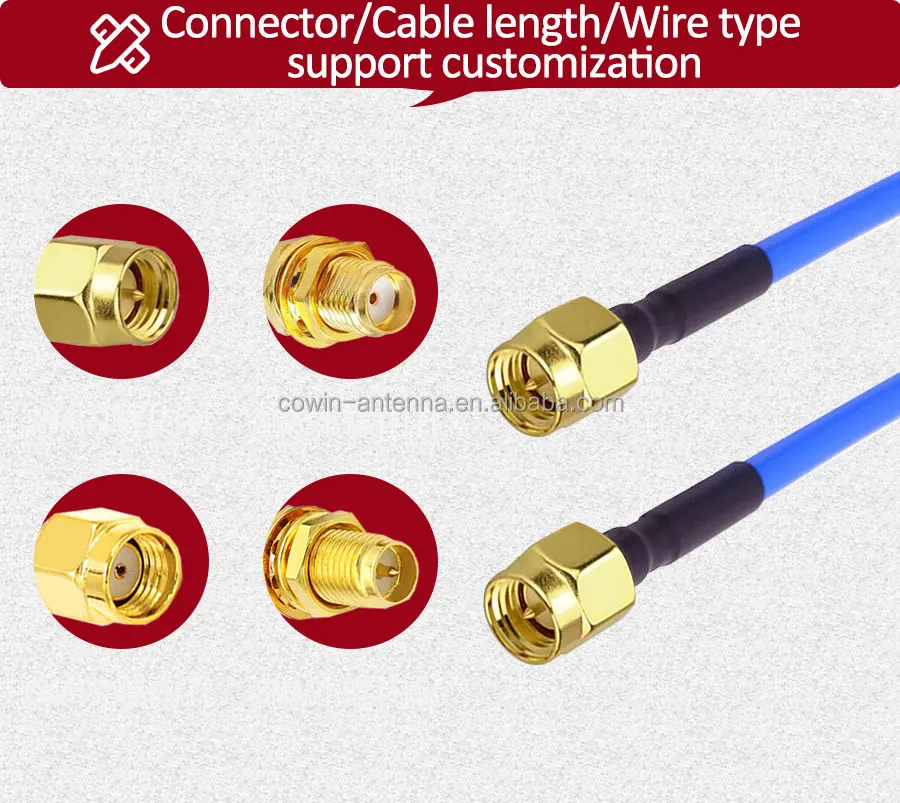 RG405 50Ohm RF Coaxial Cable SMA Male Lower Loss Cable RG402 RG086 RG141 RG Series Customized ...