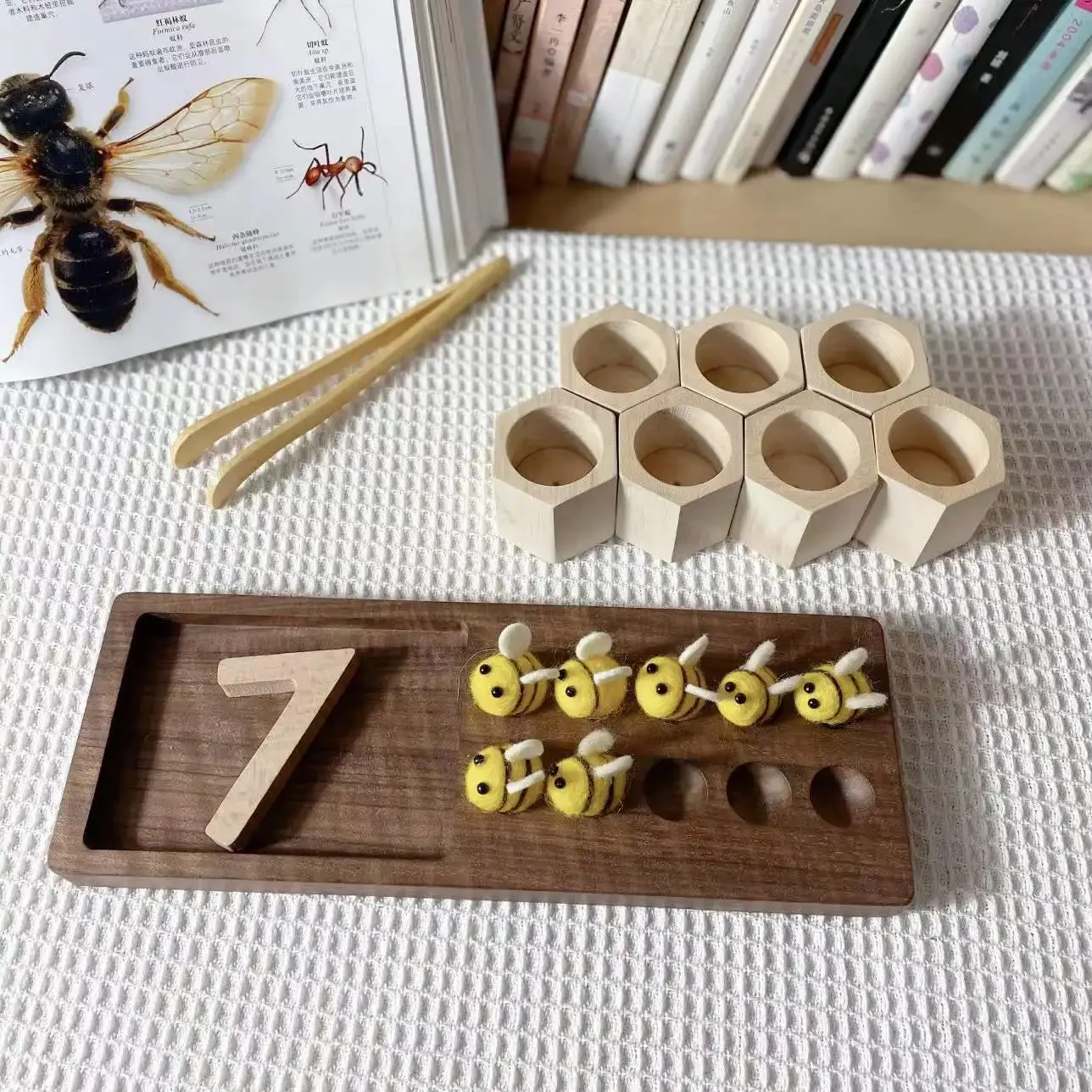 Wooden Beehive Life Cycle Board Montessori Game Beehive Basswood Open ...