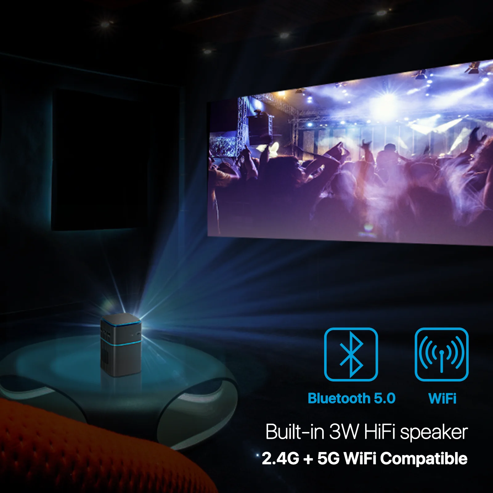 H-d11 2024 Upgrade 480p Projector 120 Ansi Lumens Led Dlp Proyector ...