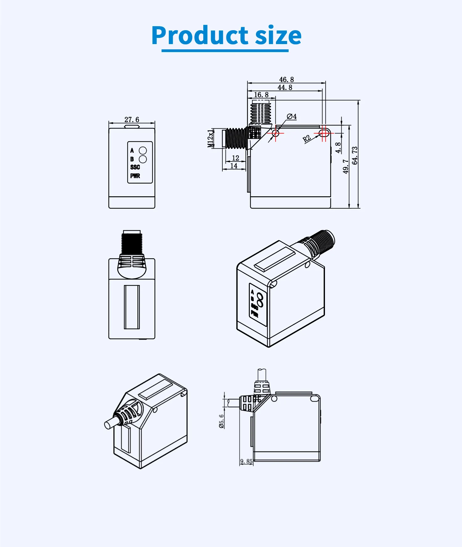 Factory Production Laser Distance Sensor Meter Npn Voltage Current Outputs Short Range 5m Laser
