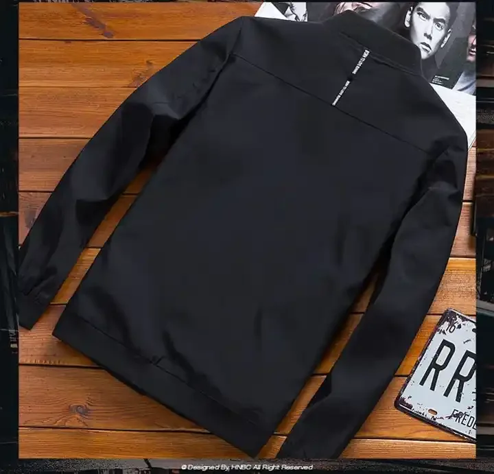 Men's Plus Size Solid Color Bomber Jacket - Casual Spring & Autumn ...